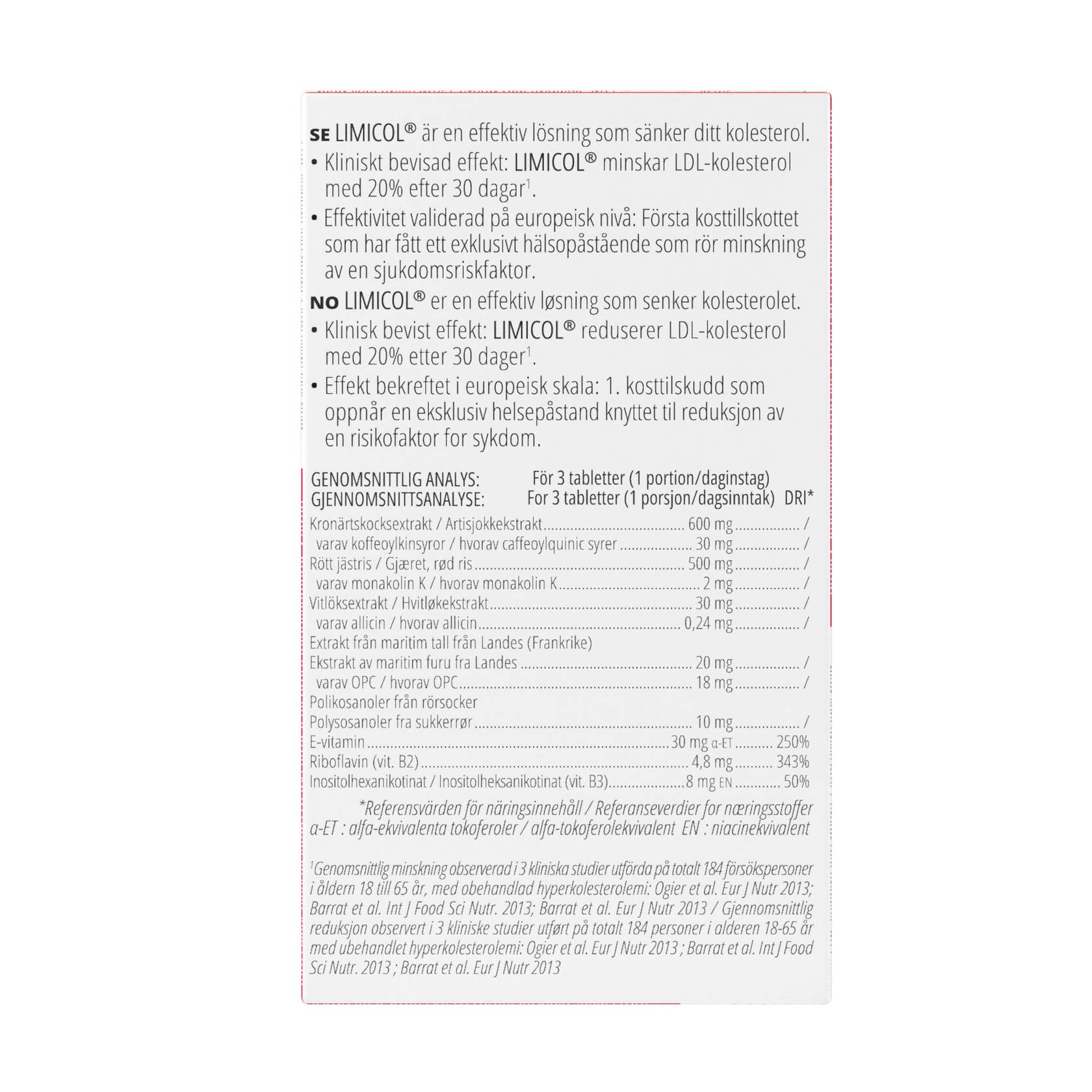 LIMICOL® | Minskar LDL-kolesterolet i blodet på bara 30-dagar – Limicol